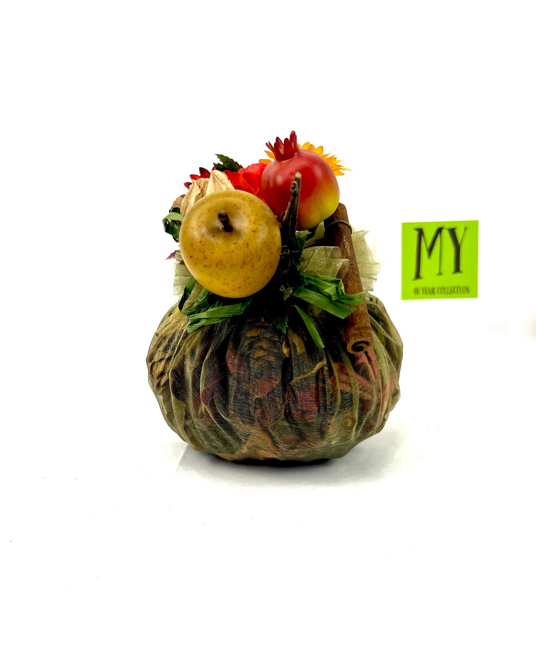 Vintage Floral Potpourri Ball: Faux Fruit Thanksgiving Centerpiece - Etsy