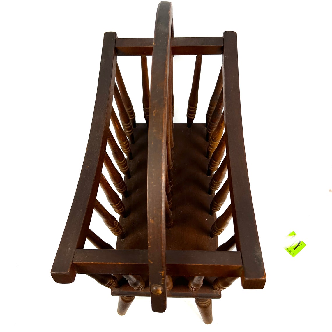 Vintage Solid Oak Wagon Wheel Spindle Magazine Holder Wooden - Etsy