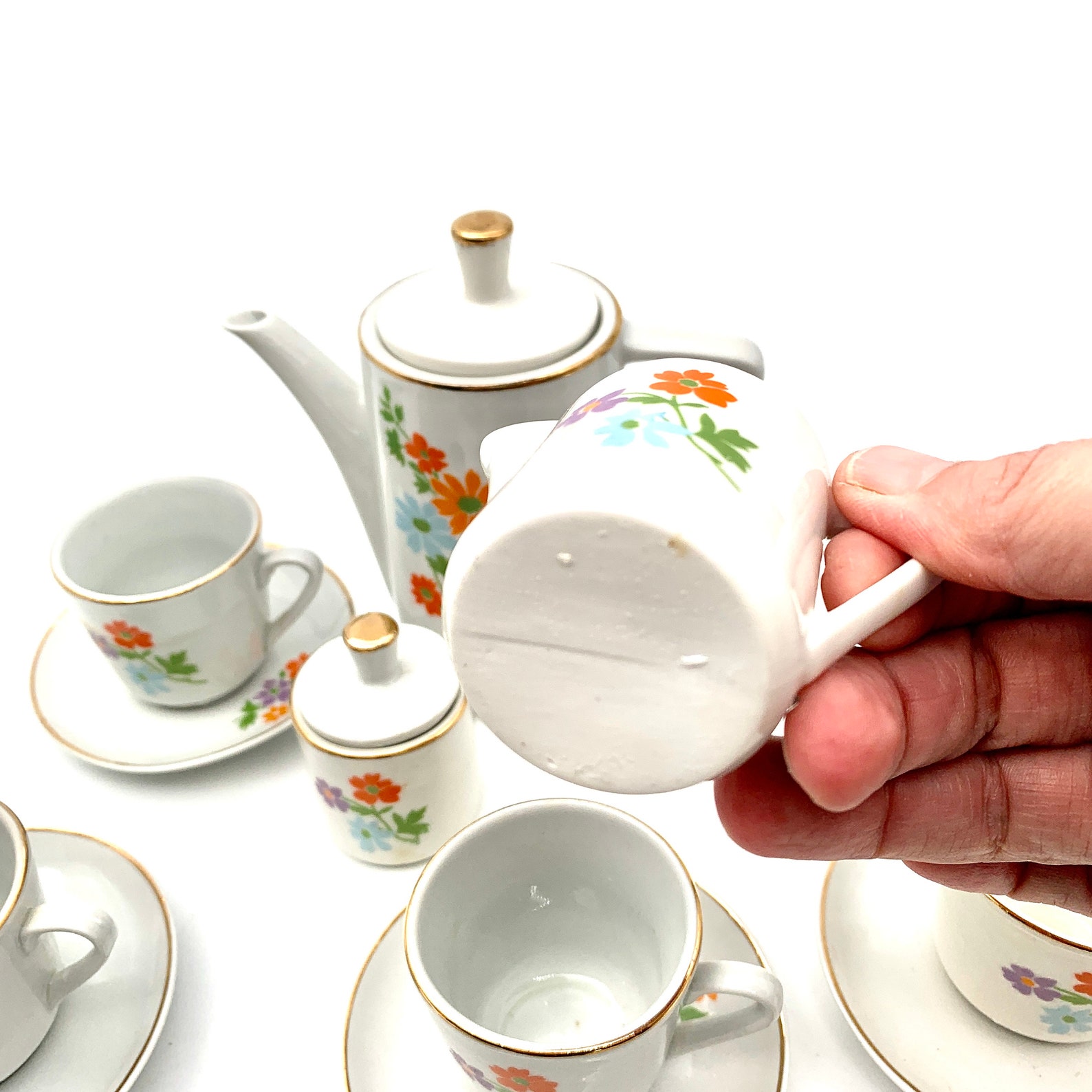 Vintage Demitasse Tea Cup Set for Six Chai Tea Set - Etsy