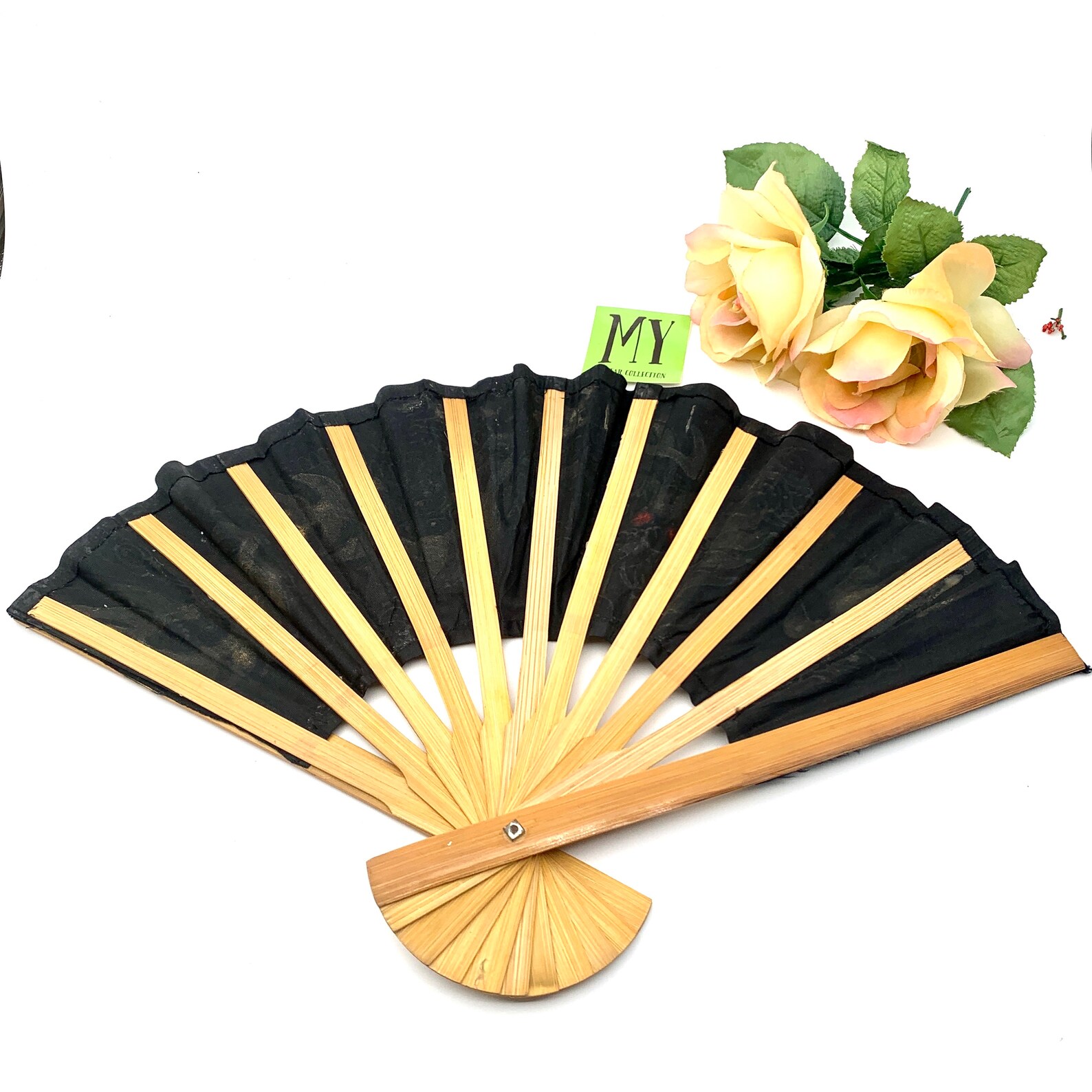 Vintage Chinese Dragon Fan Bamboo Fan Handpainted Dragon Black | Etsy