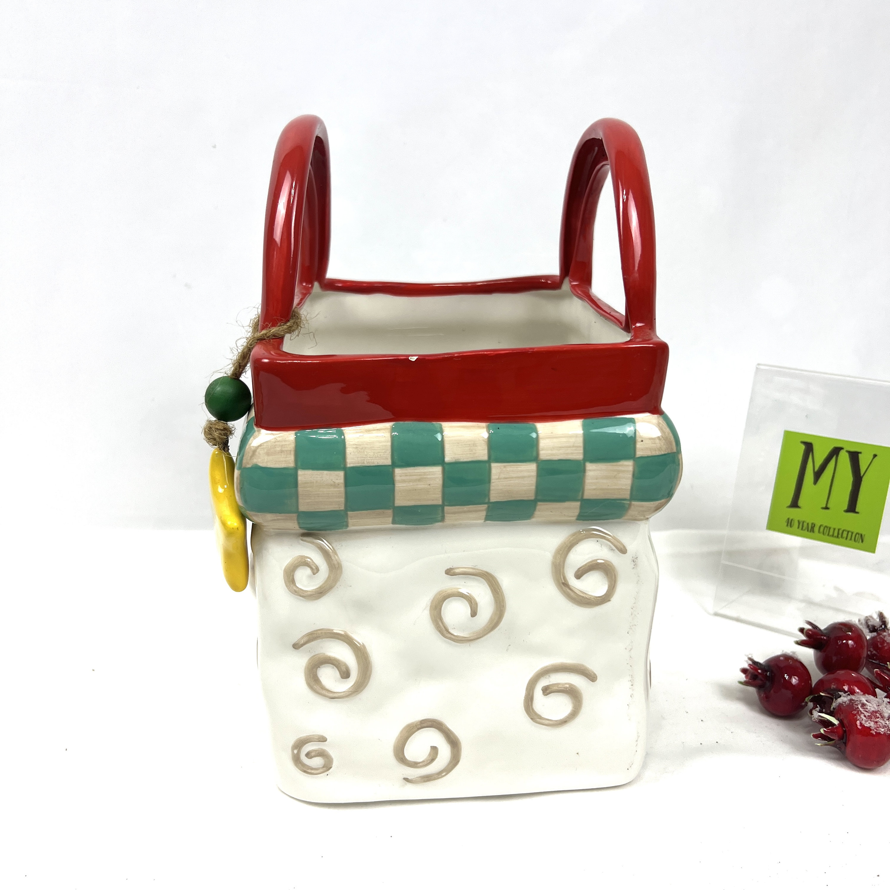Precious Vintage Ceramic Palm Tree Co Santa Basket Ho Ho Ho - Etsy