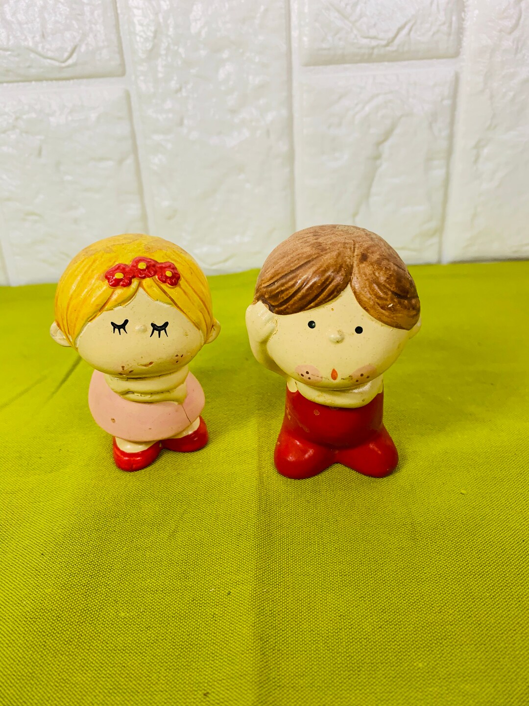 Vintage Ceramic Boy and Girl Figurines; Collectible Figurines ...