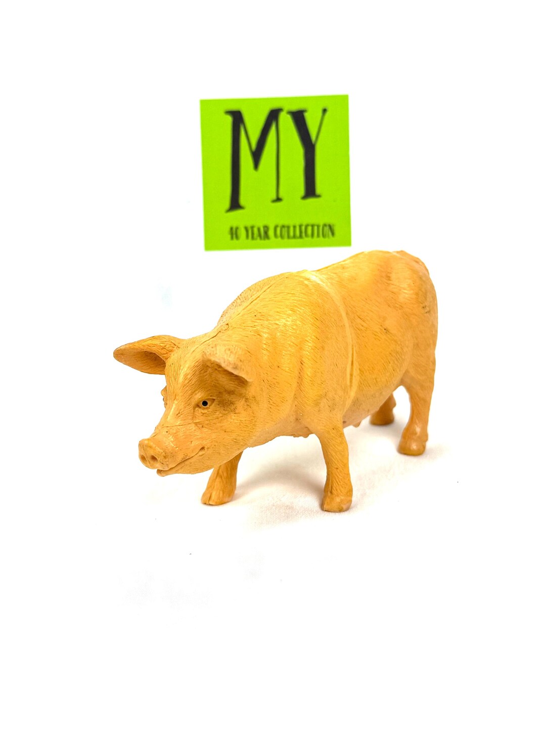 Vintage Tan Pig Toy Figurine – Realistic Farm Animal Toy – 2000s-style ...
