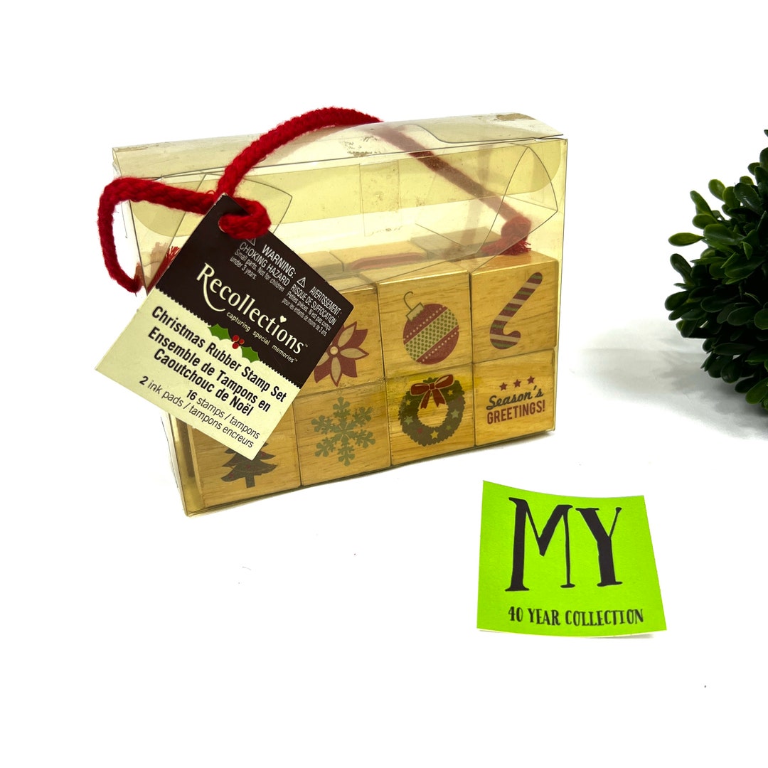 Vintage Wooden Rubber Christmas Stamps by Recollections Craft Supply ...