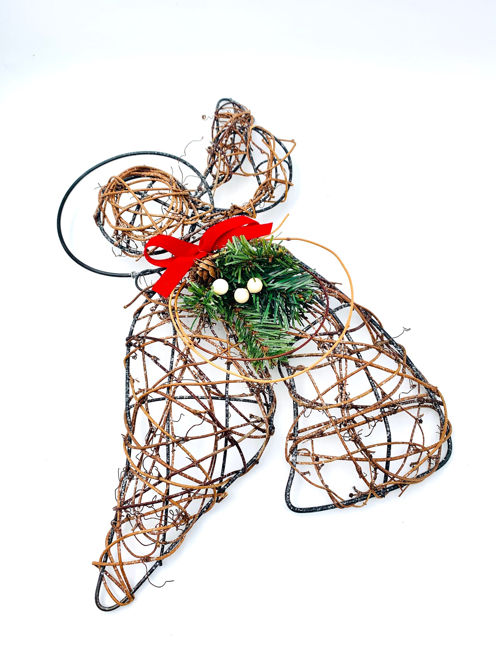 Vintage Christmas Flying Angel Wreath Door Decor Metal and - Etsy