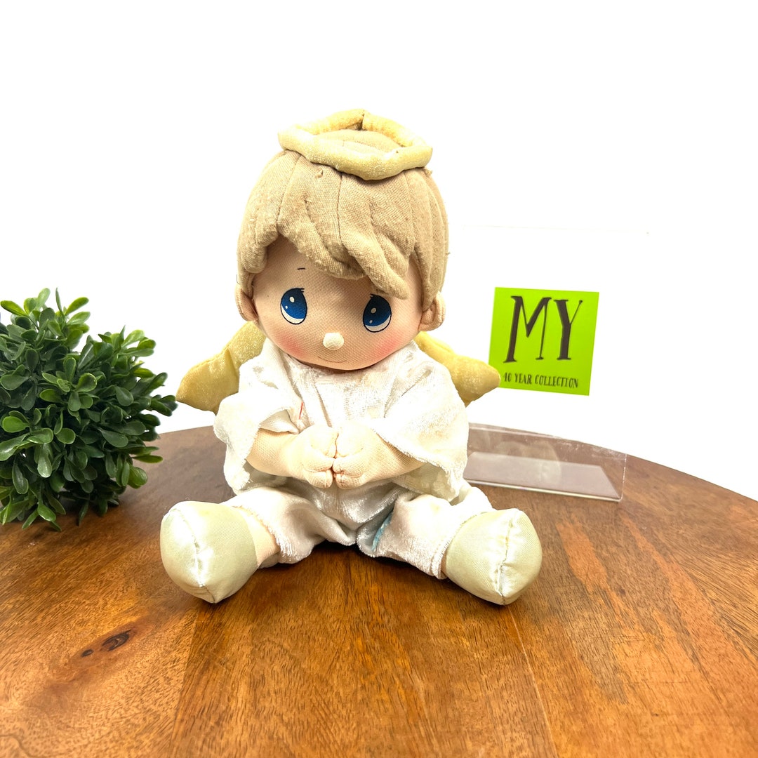 Vintage Precious Moments Soft Praying Boy Angel Talking Angel Doll ...