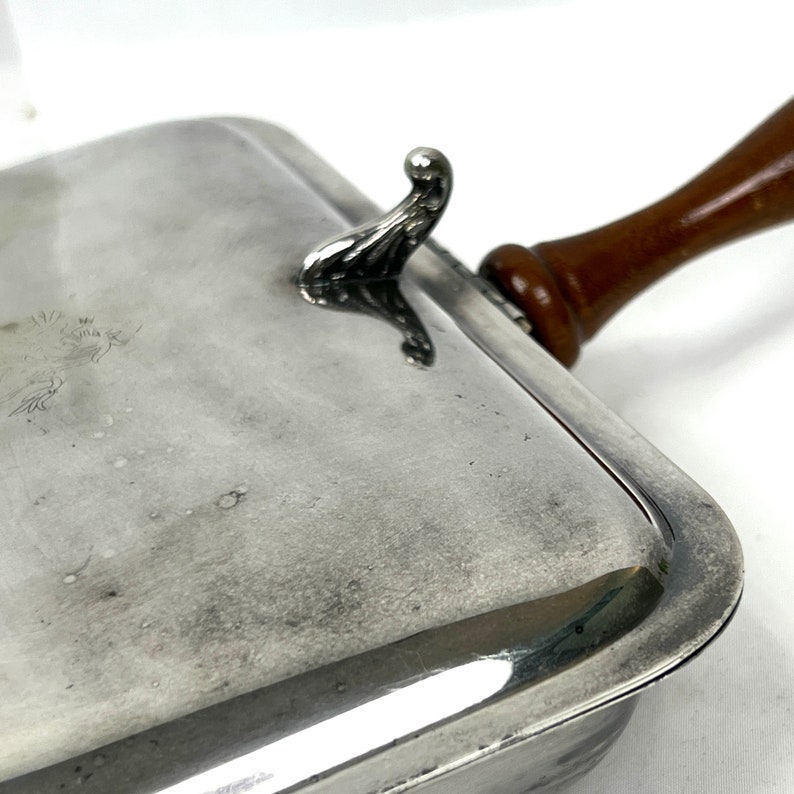 Vintage Silver Plate Butlers Ashtray With Wooden Handle - Etsy
