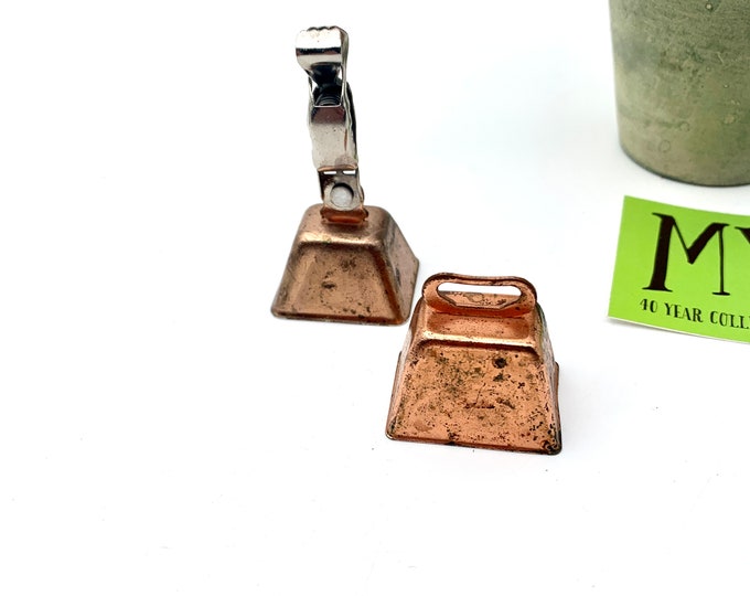 Pair of Vintage Mini Copper Bells Mini Cow Bells Fishing Bells Bells ...