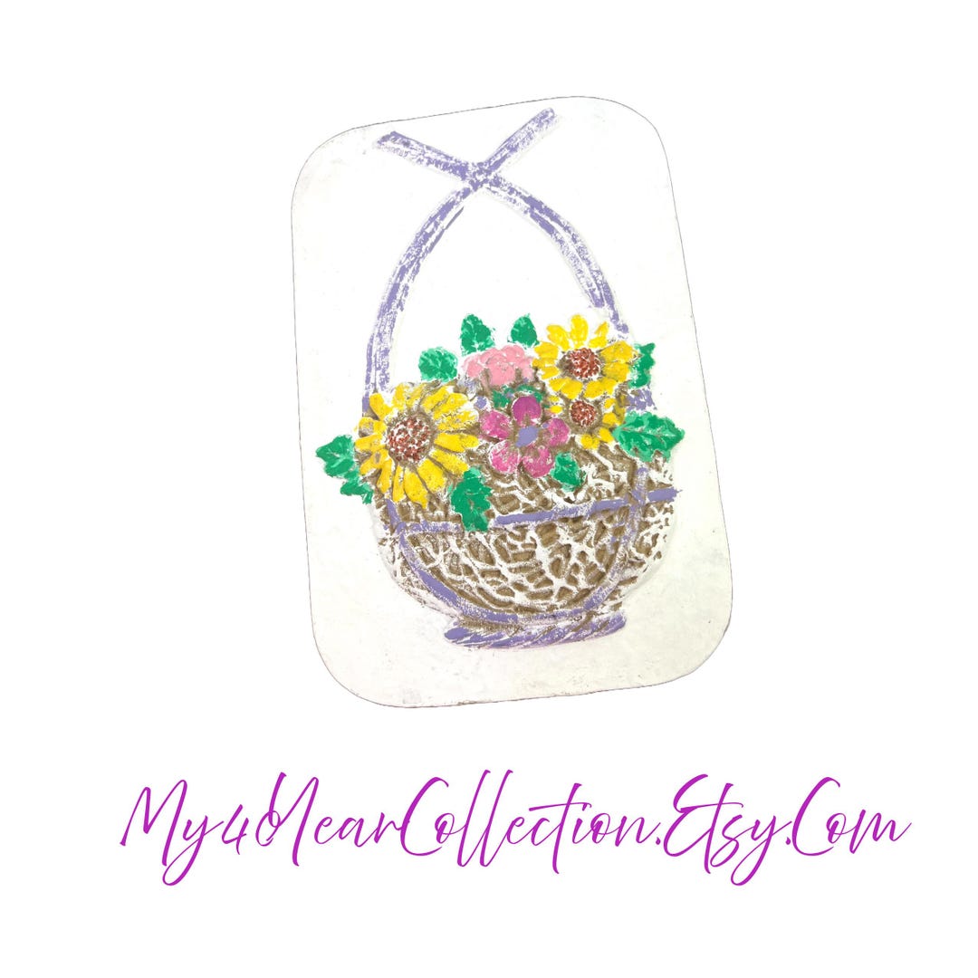 Handcrafted Keepsake Box: White Cardboard With Floral Basket - Etsy
