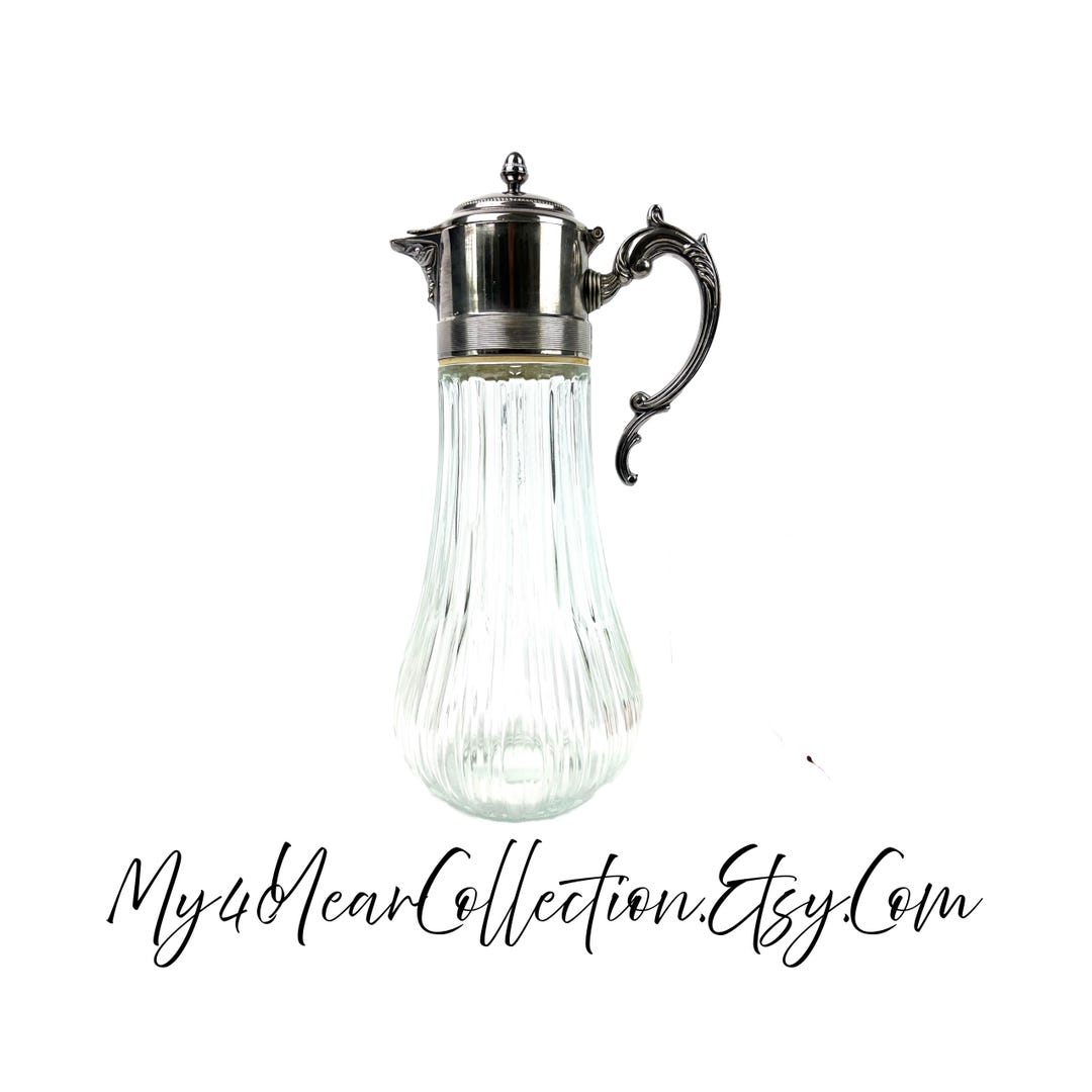 Vintage Pitcher - GODINGER - Crystal With Silver Plate Ornate Lid ...