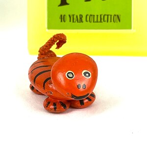 Vintage Handmade Tiger Figurine - Pebbles Tiger - Small Tiger Big Eyes ...