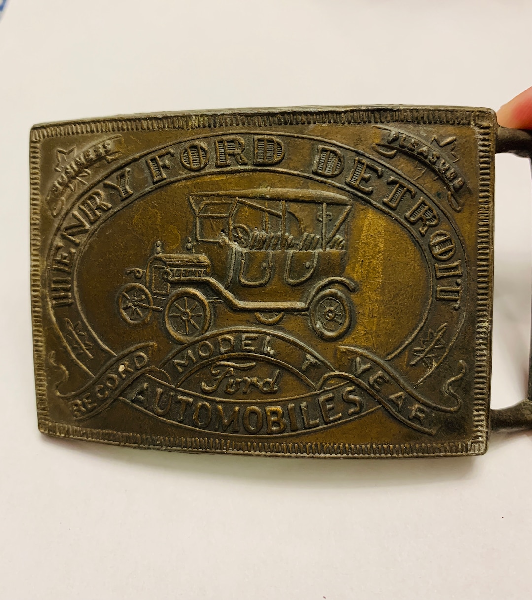 Vintage Henry Ford Detroit Brass Belt Buckle - Model T - Etsy
