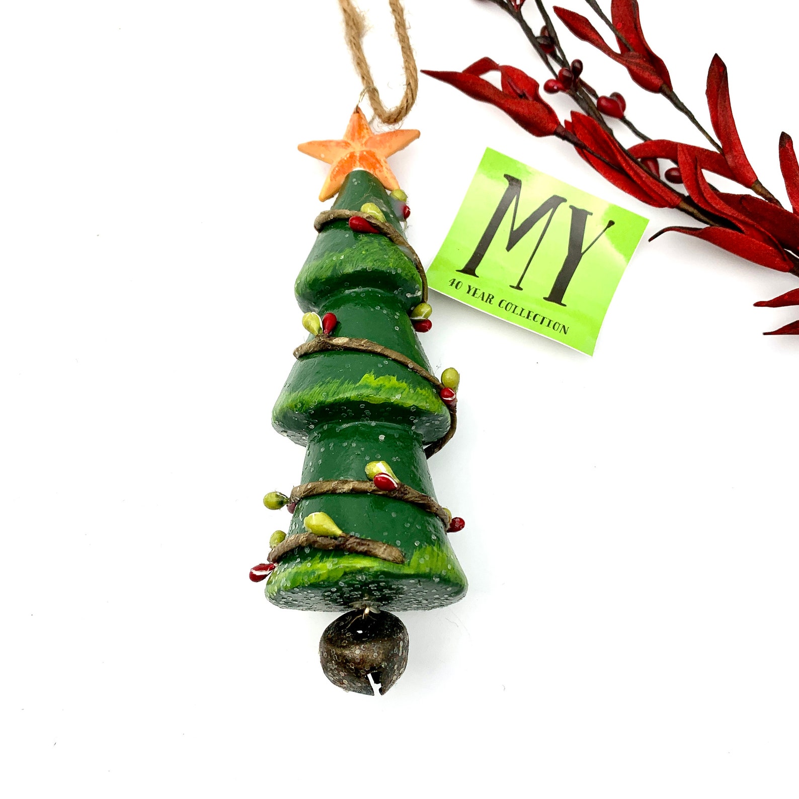 Vintage Hand Painted Paper Mache and Wire Christmas Tree - Etsy