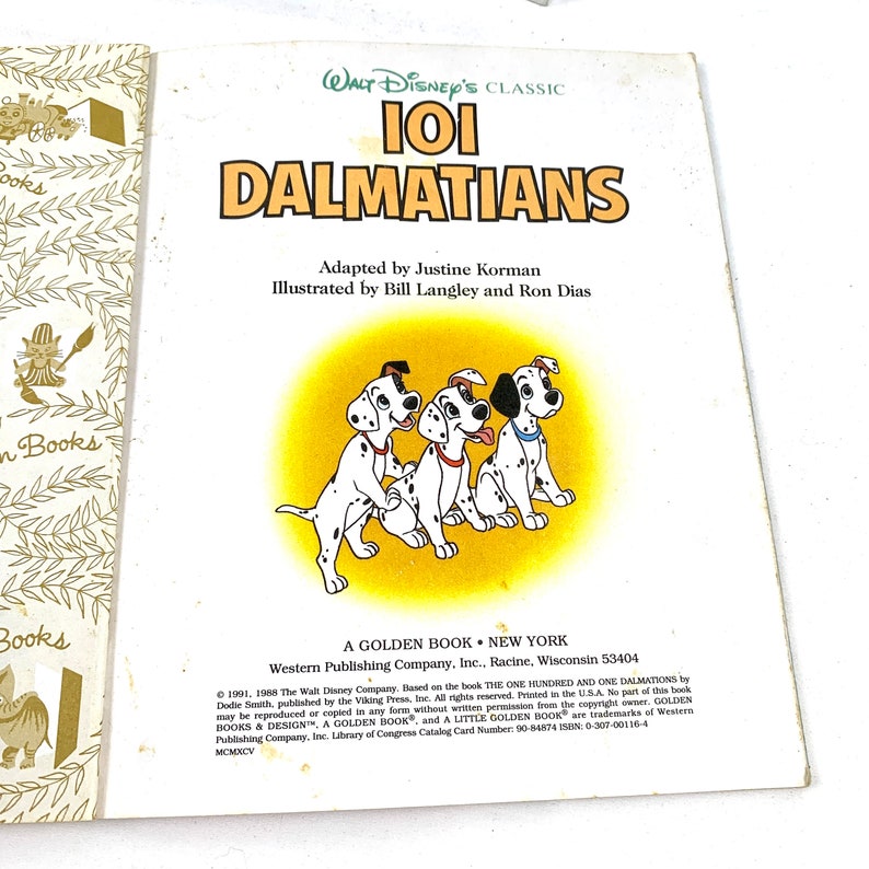 1991 Walt Disney's Classic 101 Dalmatians Little Golden - Etsy