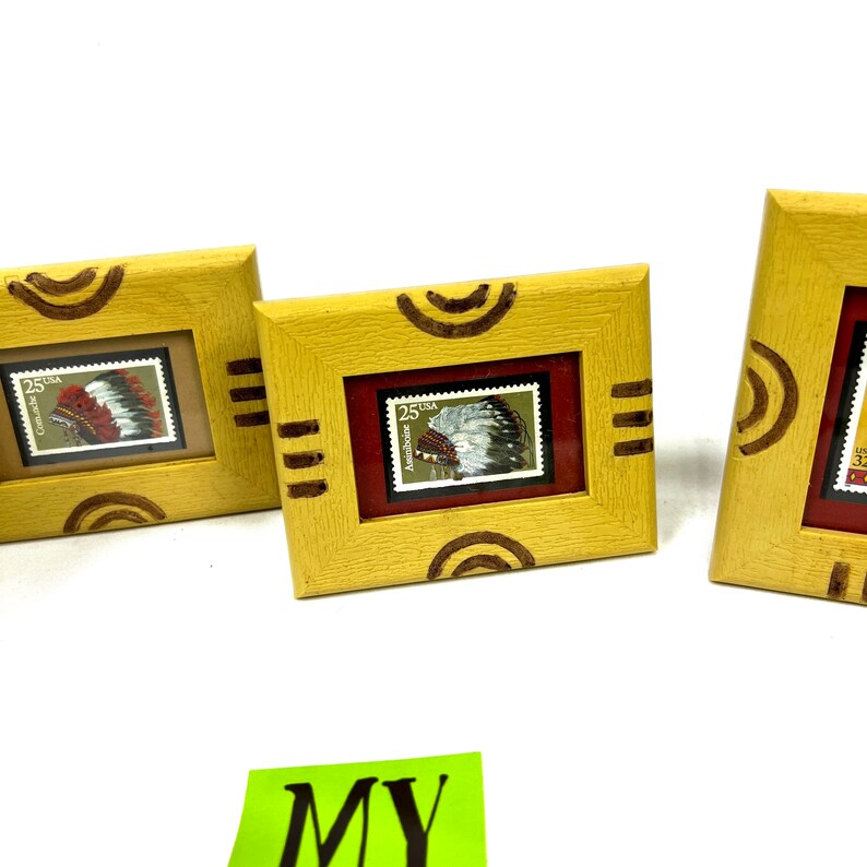 Vintage Indigenous People Stamps: Framed Folk Art Decor - Etsy