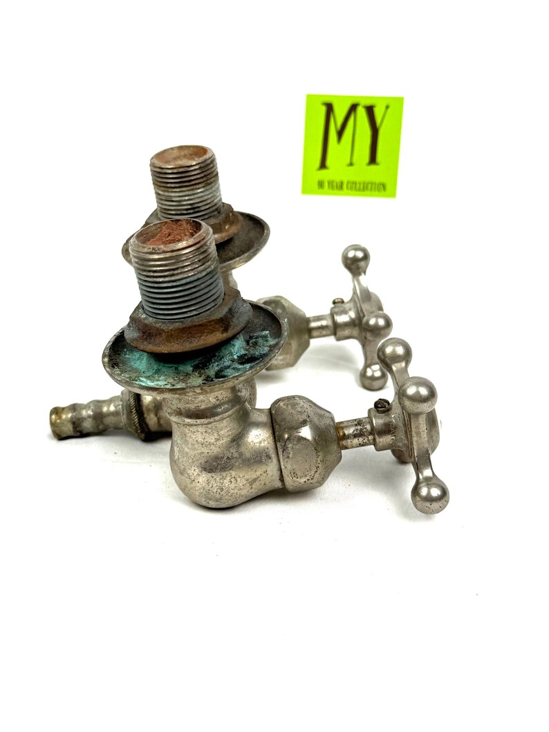 Antique Porcelain Button Nickel-plated Brass Hot and Cold Tub Faucet ...