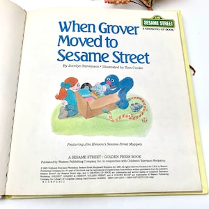 1985 Sesame Street Growing up Book When Grover Moved to Sesame Street ...