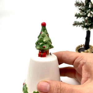 Vintage Ceramic Christmas Tree Bell Made in Japan Christmas Bell ...