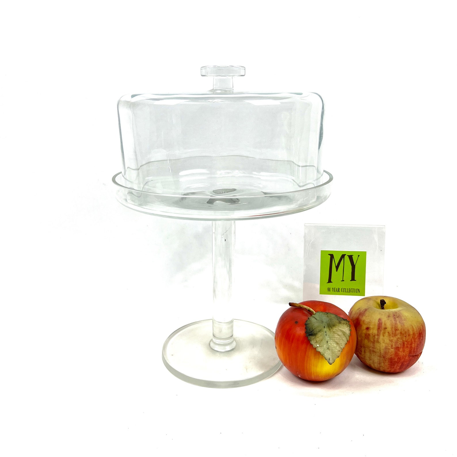 Beautiful Vintage Tall Clear Dome Glass Covered Cake Stand - Etsy