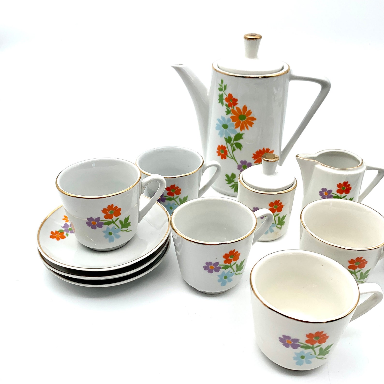 Vintage Demitasse Tea Cup Set for Six Chai Tea Set - Etsy