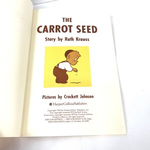 1973 the Carrot Seed by Ruth Crauss Softcover Childrens Book ...