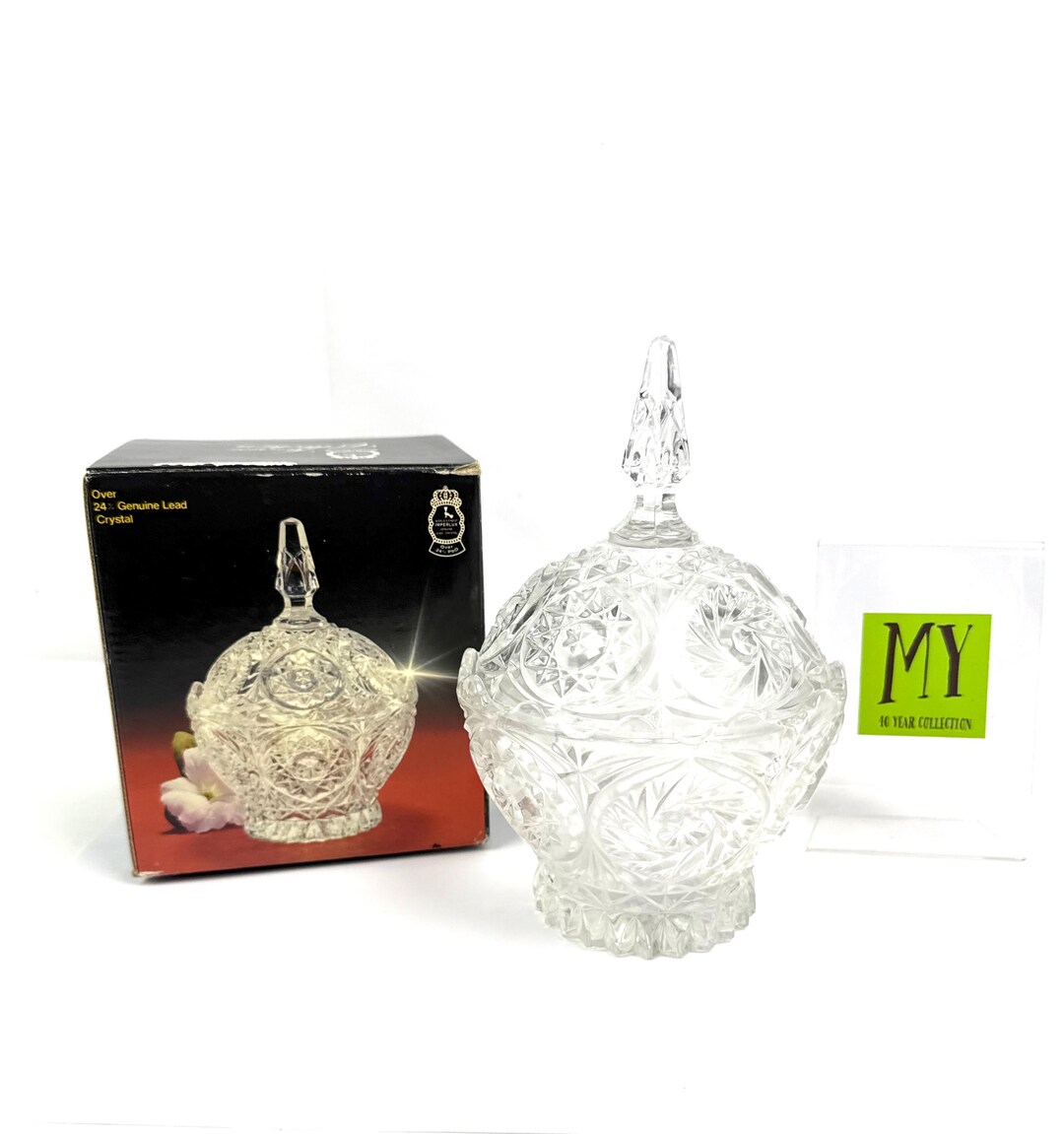 Vintage Imperlux Sunrise Collection Lead Crystal Candy Box With Lid in ...