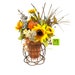 Vintage Fall Flower Arrangement Faux Sunflowers Pupkins - Etsy