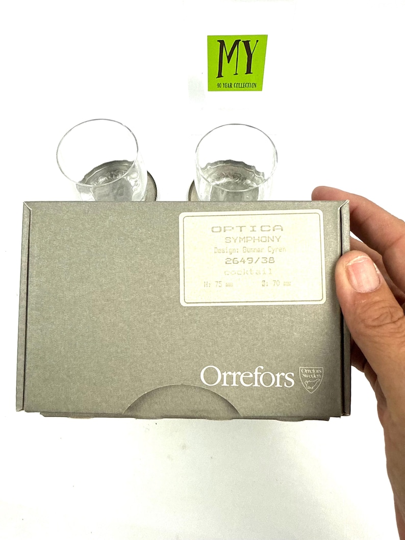Vintage Orrefors Optica Symphony Double Old Fashioned Crystal Glasses ...