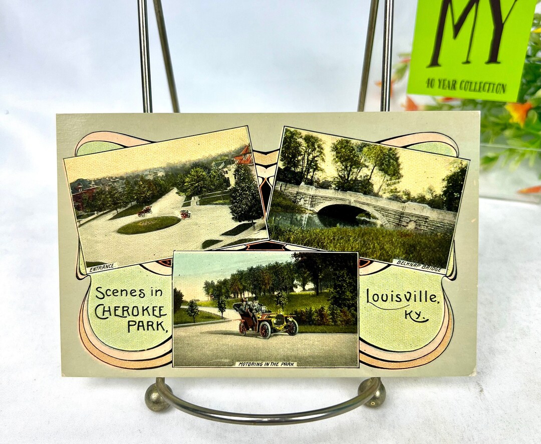 Antique Postcard - Scenes in Cherokee Park, Louisville KY - Blank ...