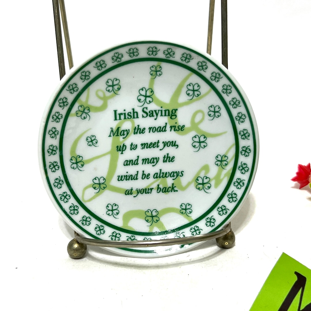 Vintage Miniature Irish Saying Plate: Shamrock Wall Decor - Etsy