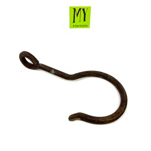 Vintage Metal Hook - Large Hook With Loop - Man Hole Cover Hook ...