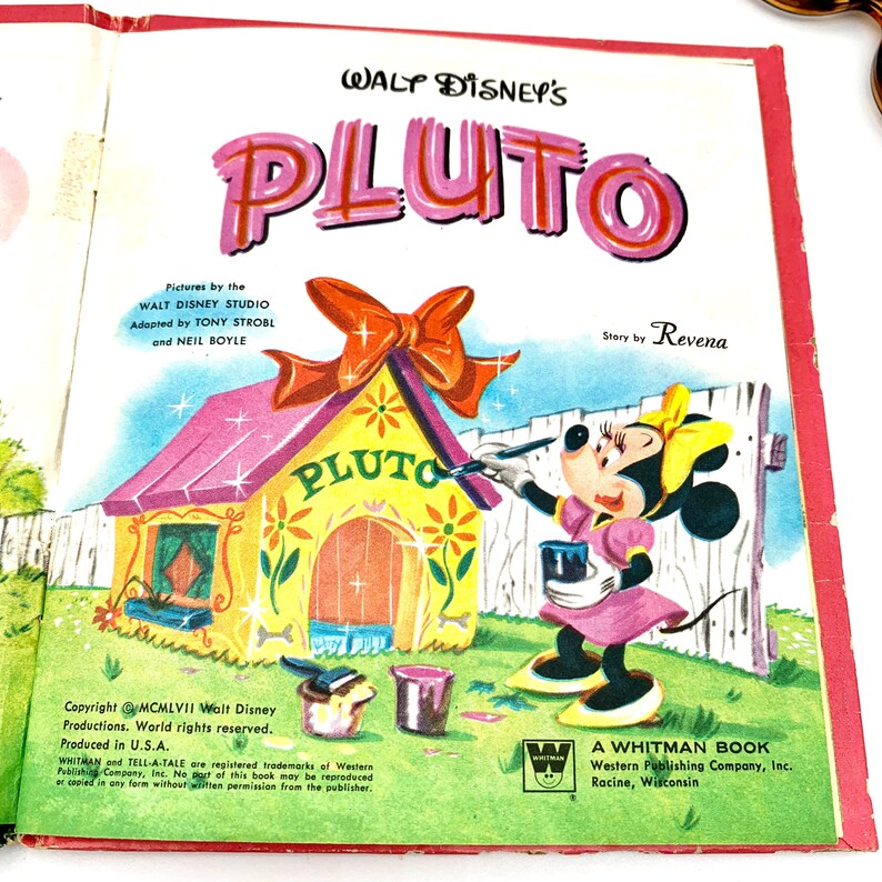 1957 Walt Disney's Pluto Whitmans Tell A Tale Series Book Collectible ...