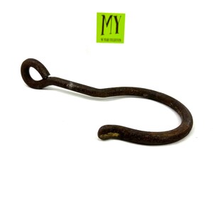 Vintage Metal Hook - Large Hook With Loop - Man Hole Cover Hook ...