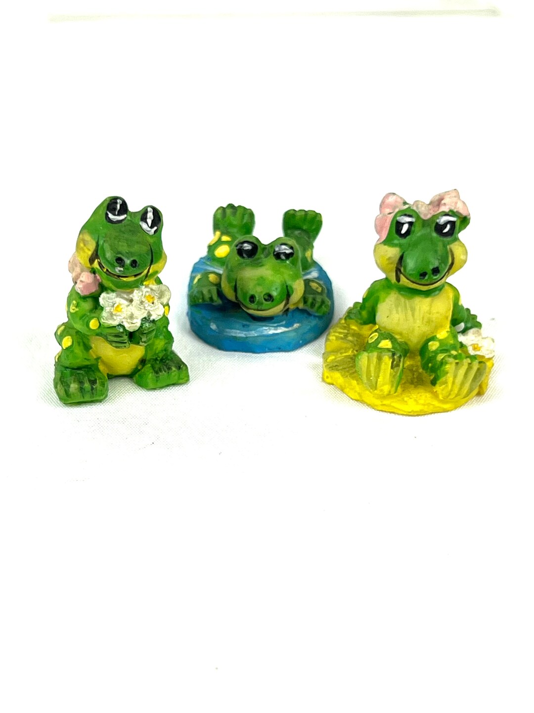 Vintage Miniature Figurines - Tiny Crocodile Resin Figurines - Cute ...