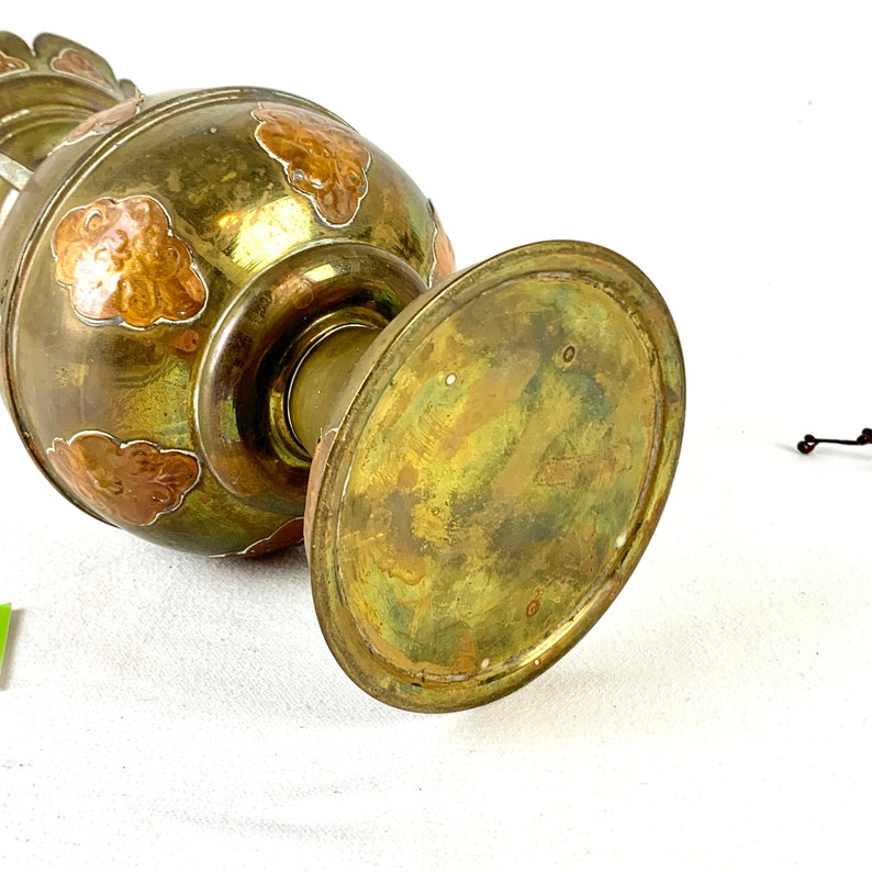 Vintage Brass With Copper Amphora Vase Patian Flared Vase Two - Etsy