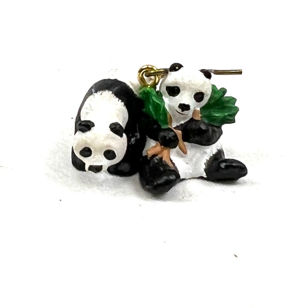 Adorable Vintage 1998 Hallmark Miniature Ornament, Noah's Ark Peaceful Panda's Mini Christmas ...