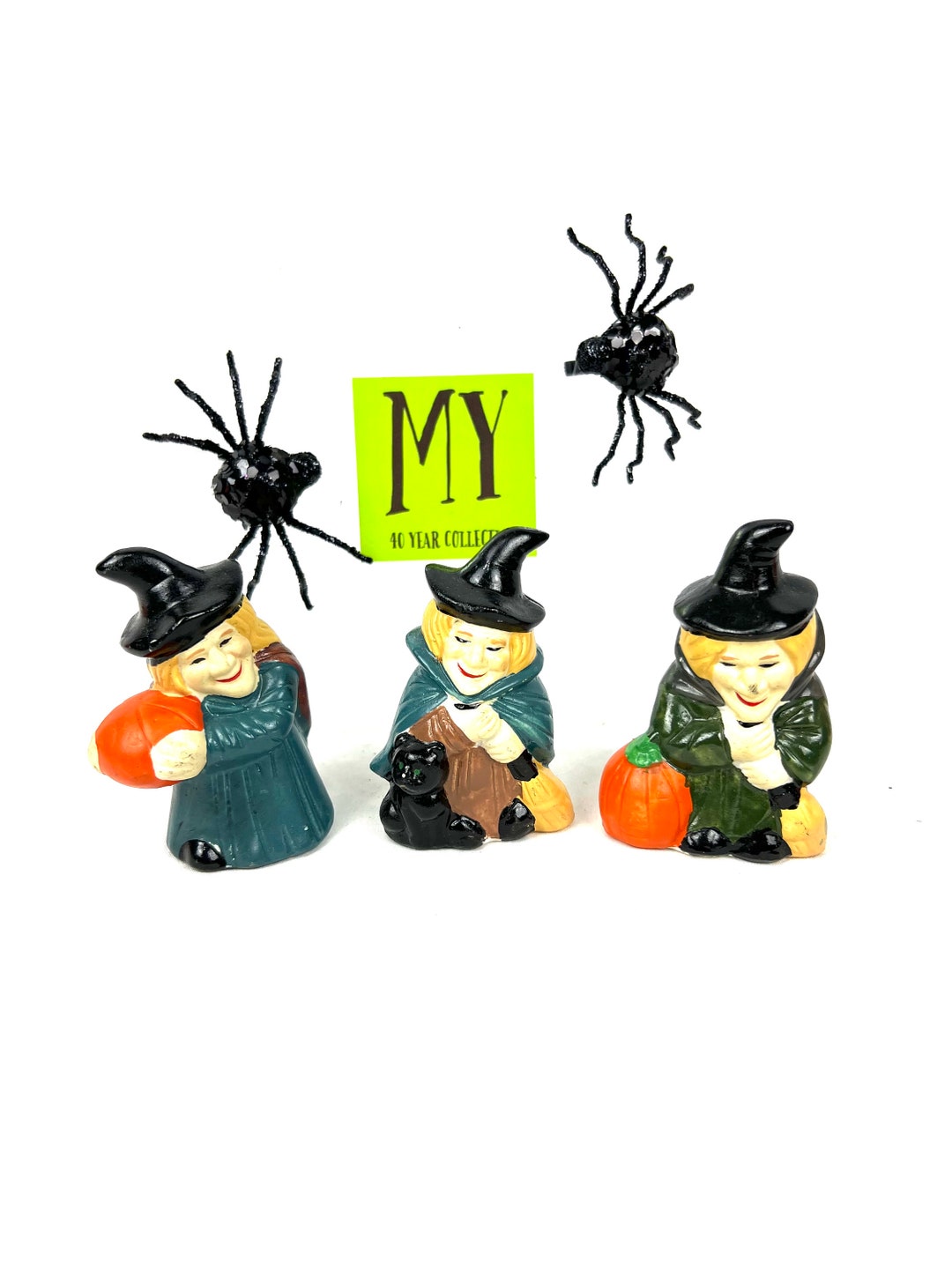 Vintage Figurines - Set of Three Ceramic Witches - Loomco - Witch With ...
