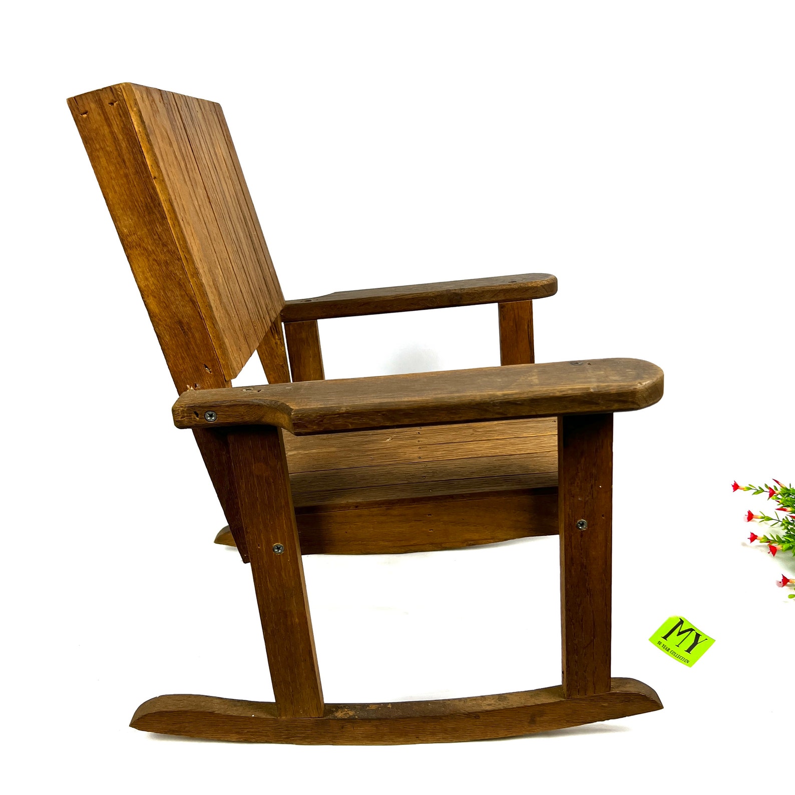 Vintage Oak Childs Rocking Chair Wooden Kids Rocker Indoor - Etsy