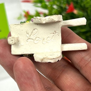 Vintage Loret Pottery - Mini Wheelbarrow - Blue, Purple, Yellow Tulip ...