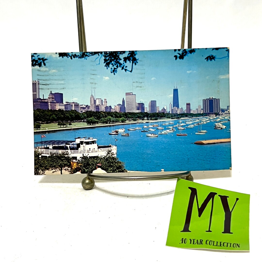 Vintage Chicago Skyline Postcard, Shedd Aquarium View, Chicago ...