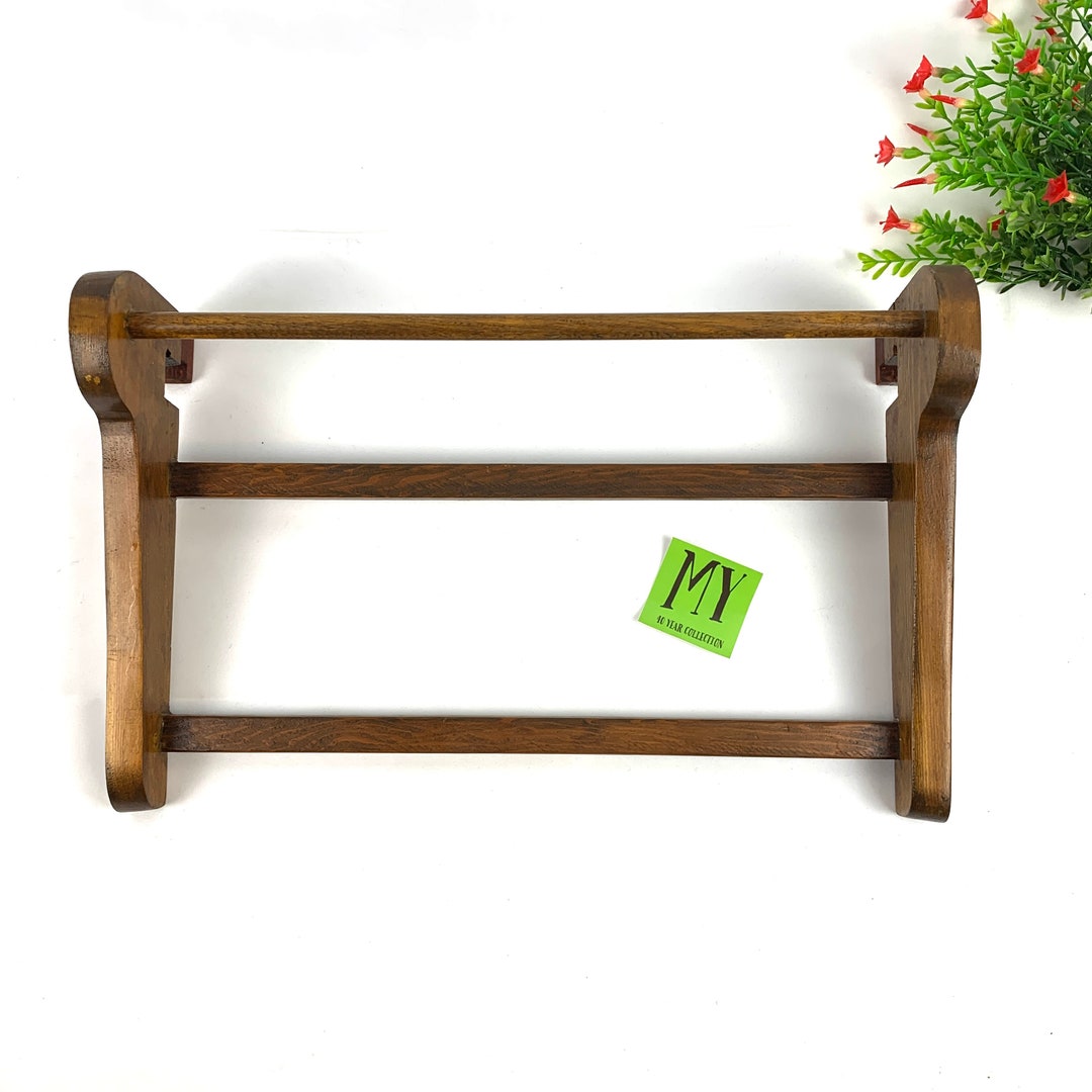 Vintage Solid Wood Hanging Rack Clothes Rack for Chair Wooden Rack for ...