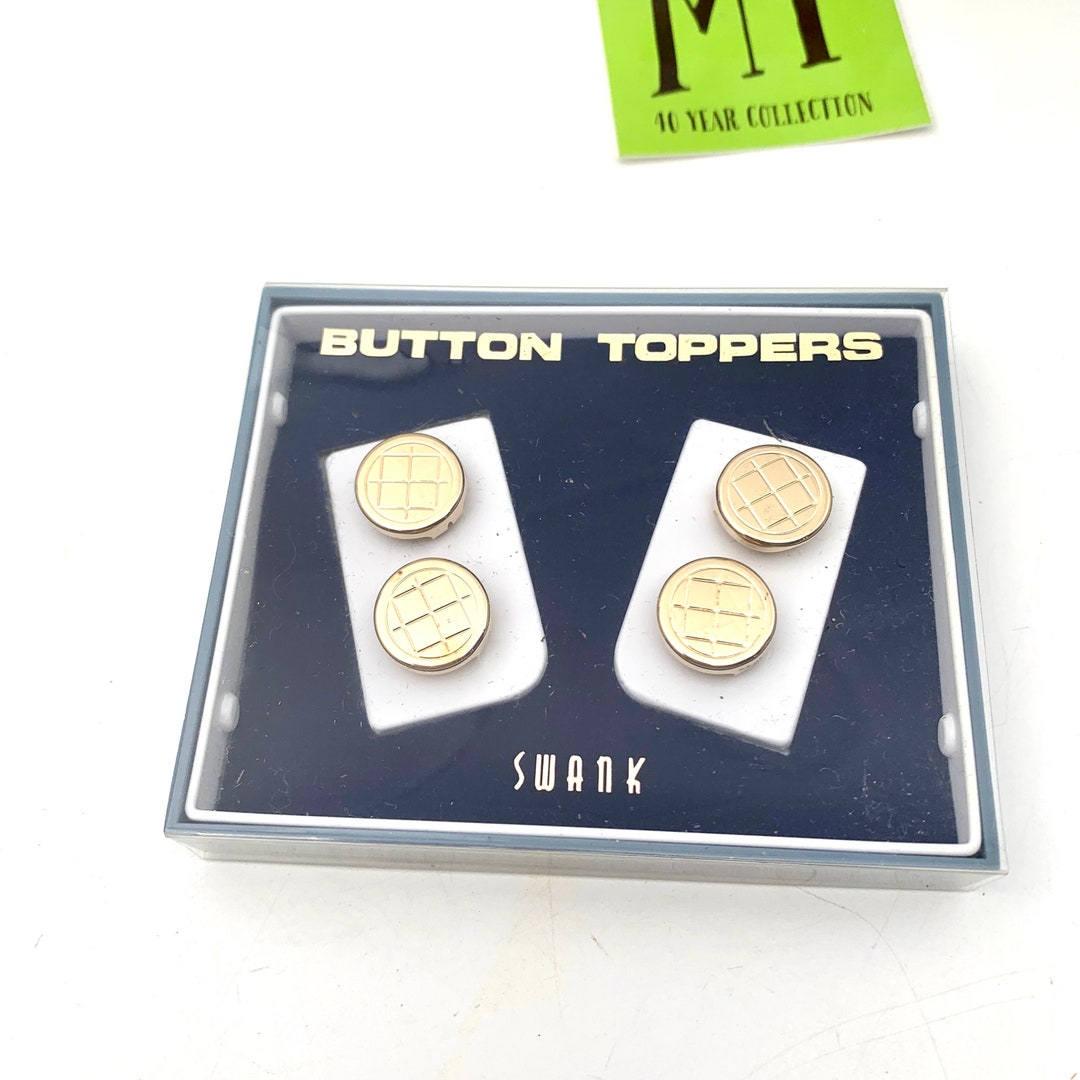 Vintage Swank Gold Tone Button Toppers: Art Deco Style - Etsy