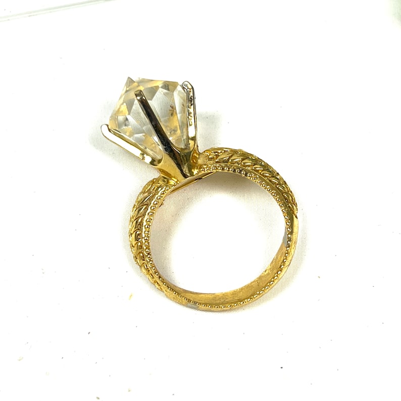 Vintage Large Gold Diamond Ring Brooch Engagement Ring Pin - Etsy
