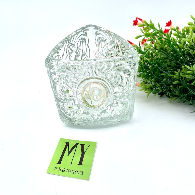 Vintage Avon Crystal Collection Embossed Triangle Votive | Etsy