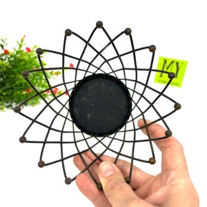 Vintage Wrought Iron Wireframe Candle Holder - Utensil Holder - Zig Zag ...