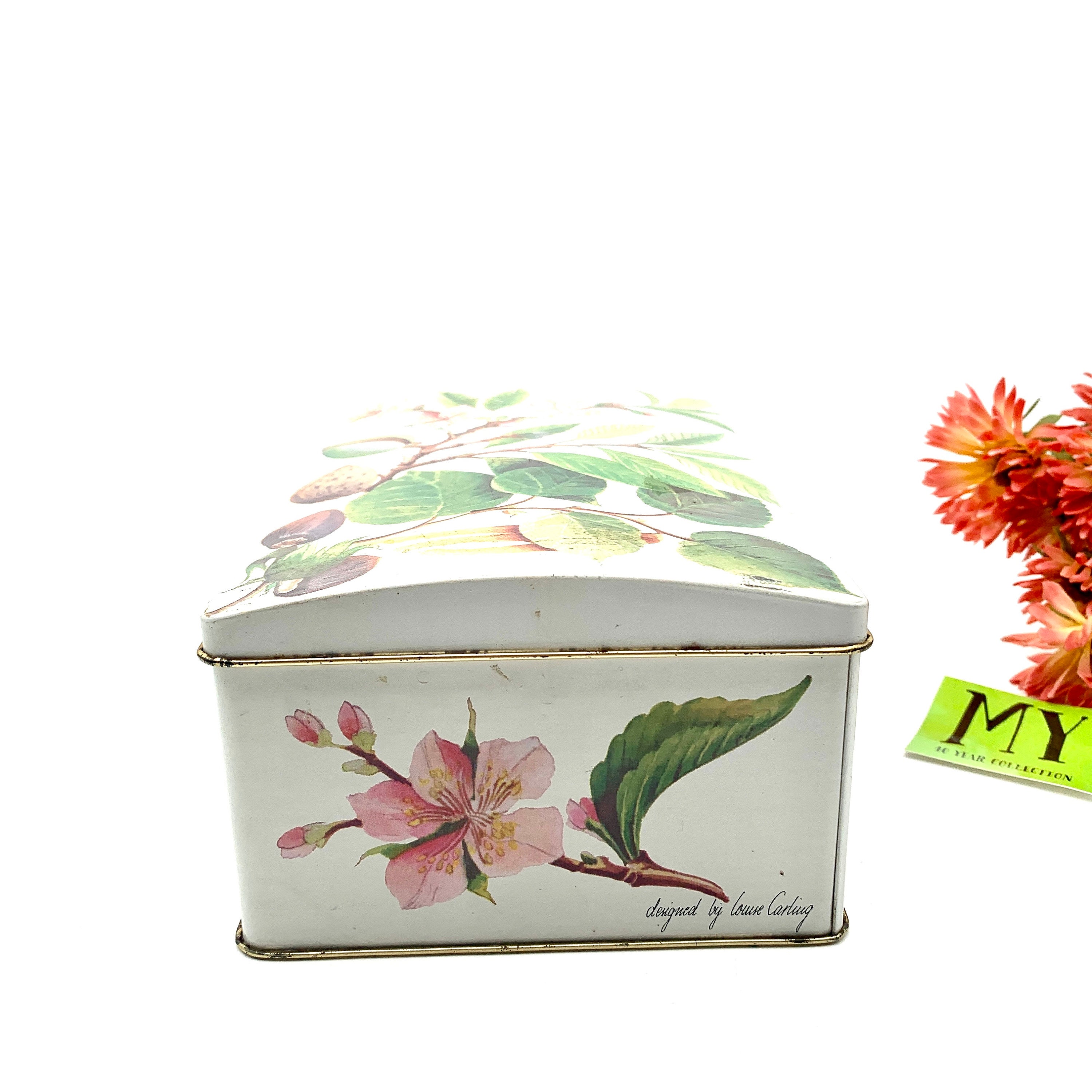 Vintage Louise Carling Tin Container: Floral Chestnut Design, Made in ...