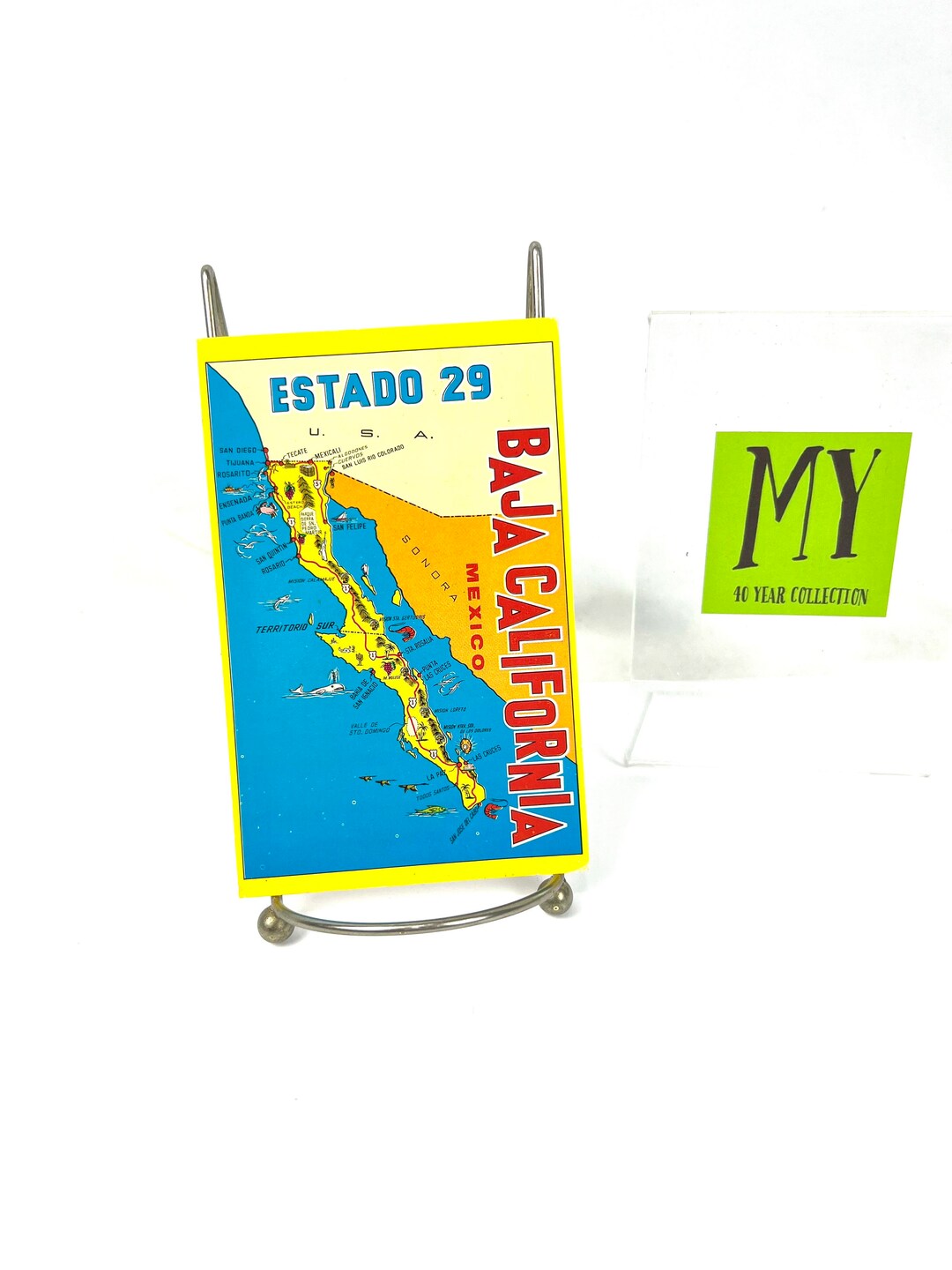 Vintage Postcard - Map of Baja California - 29th Republic of Mexico ...