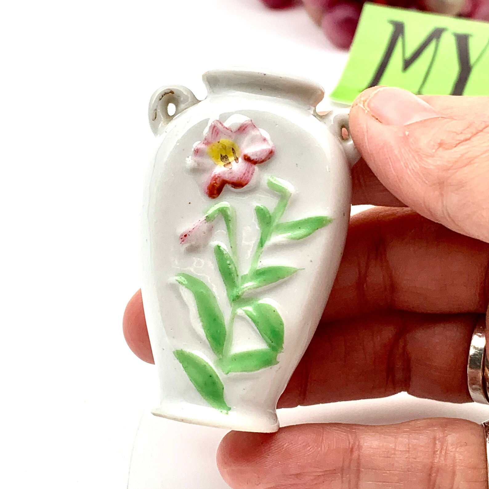 Vintage Miniature Bud Vase Urn Style Japan Pink Flowers - Etsy