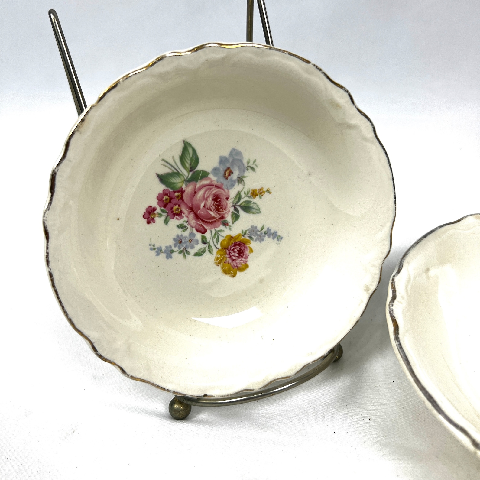Vintage Pair of SCIO Hazel Bowls Ironstone Flowers Scalloped - Etsy