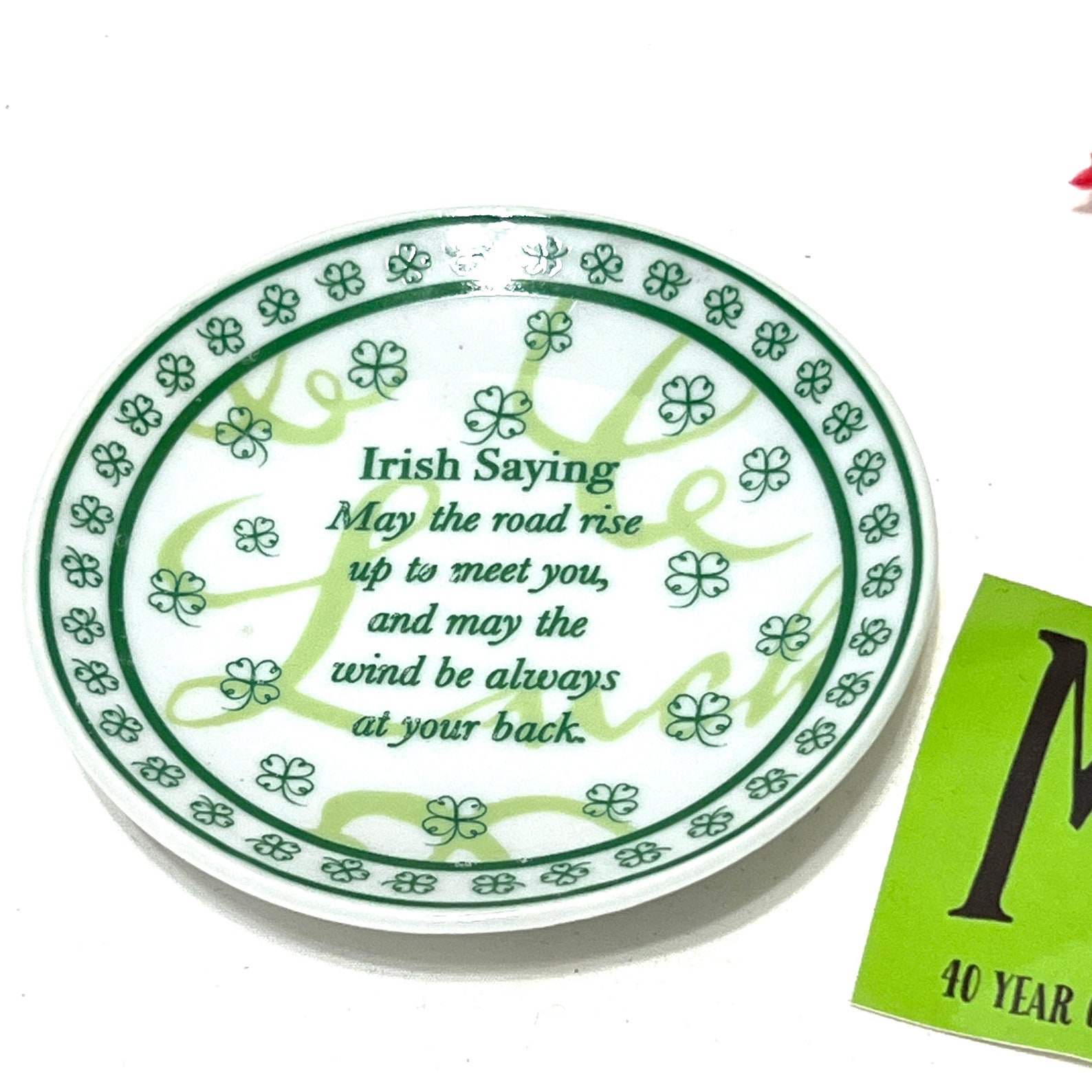 Vintage Miniature Irish Saying Wall Hanging Plate Wall Decor, Green and ...